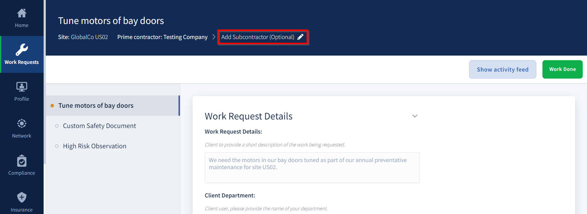 Completing Work Requests | Connect | Suppliers
